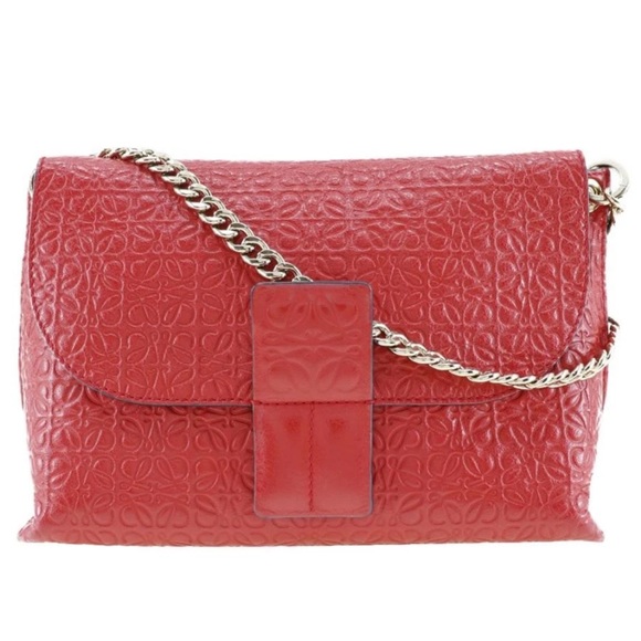 Loewe | Bags | Loewe Red Textured Leather Crossbody Bag | Poshmark